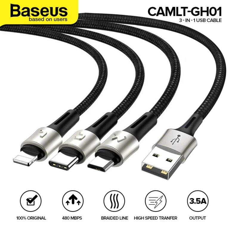 BASEUS Caring 3 In 1 Cable 1.2M CAMLT-GH01 - OTC.LK