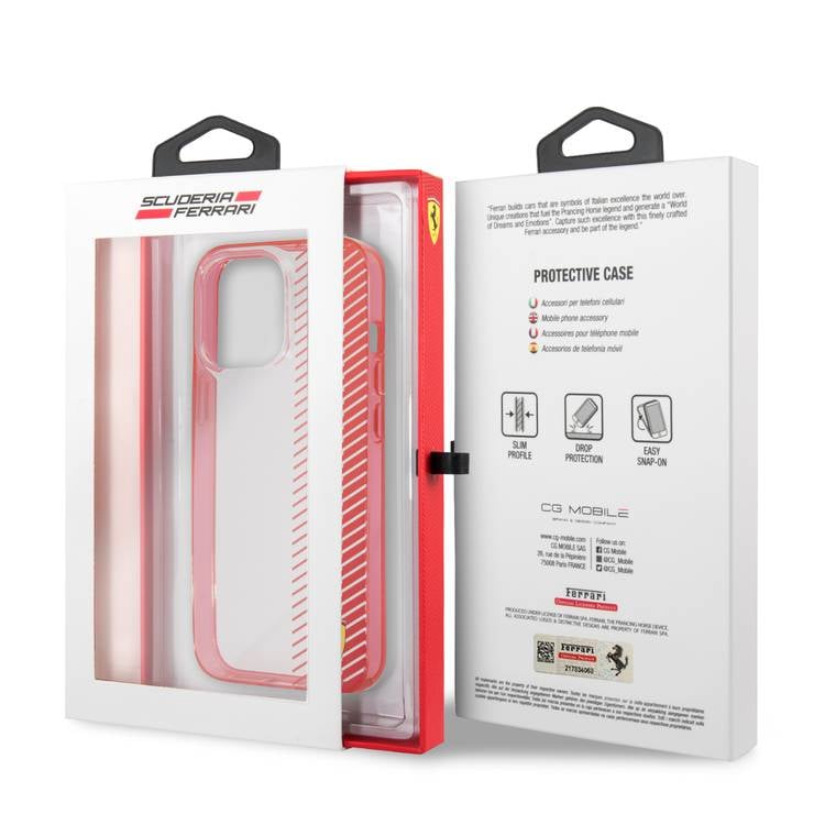 Ferrari Red Italia Outline Hard Case iPhone 13 Pro - AppleMe