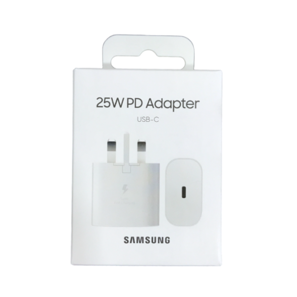 Samsung 25W Adapter USB-C 3 Pin - White - OTC.LK