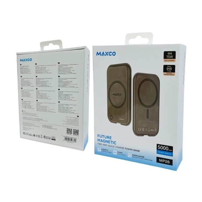 Maxco MP26 5000mAh 15W Gray Power Bank With MagSafe - OTC.LK