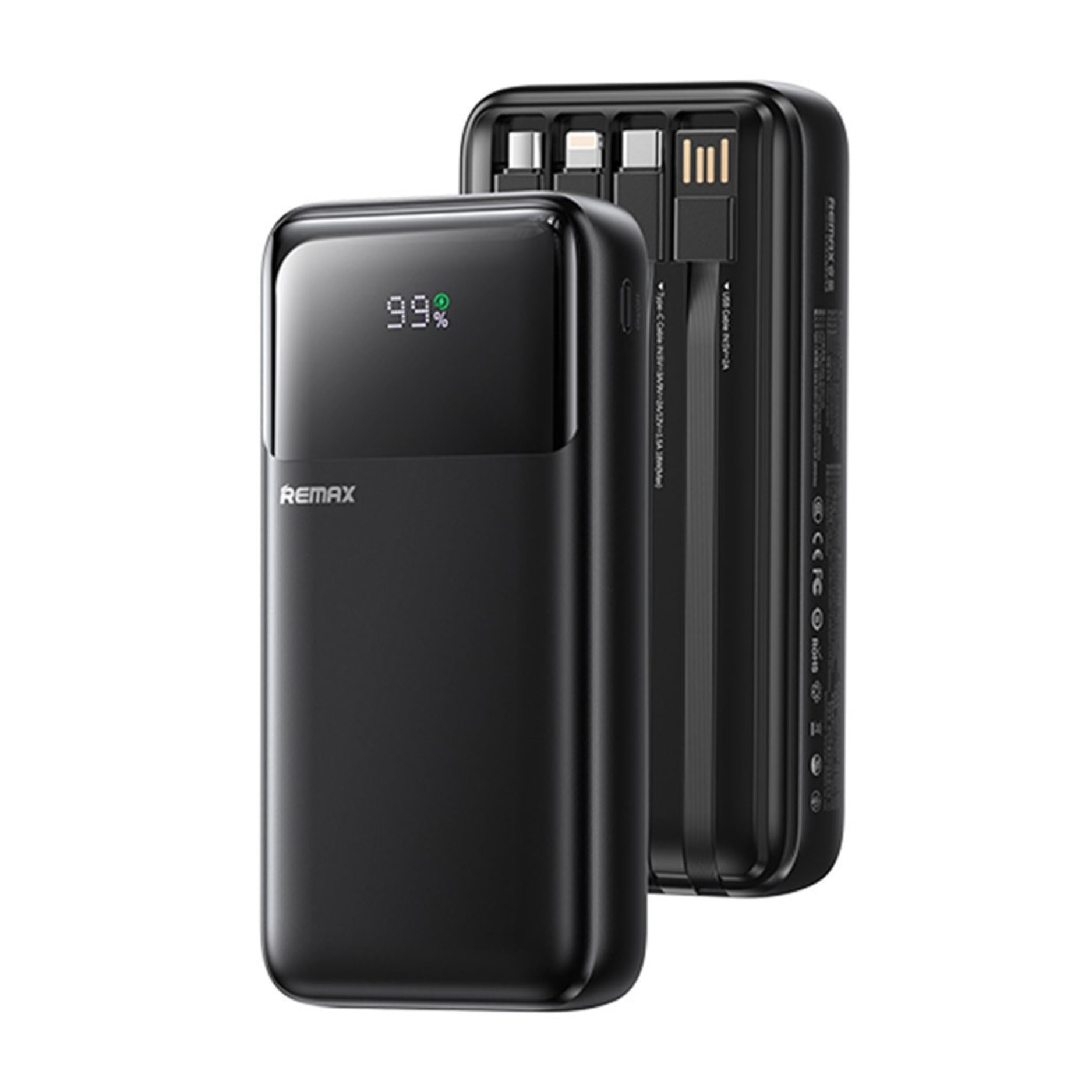 Remax FCP-2 20000mAh LED Display With 4 Cable Powerbank - OTC.LK