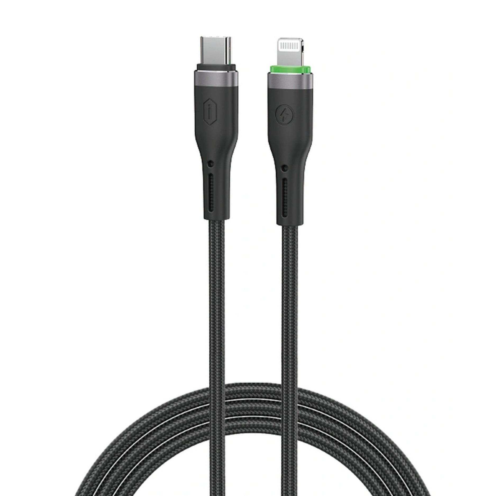 WiWU Wi-C070 Oringlink Type-C to Lightning 27W PD Cable 1M - Black - OTC.LK