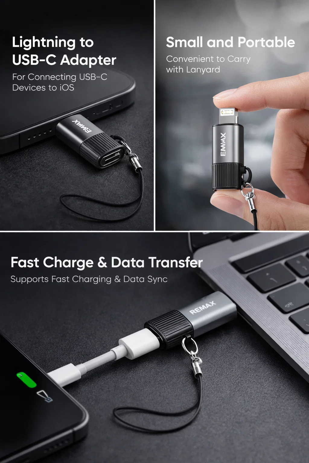 REMAX CB32 Lightning to USB-C Adapter – 30W Fast Charging
